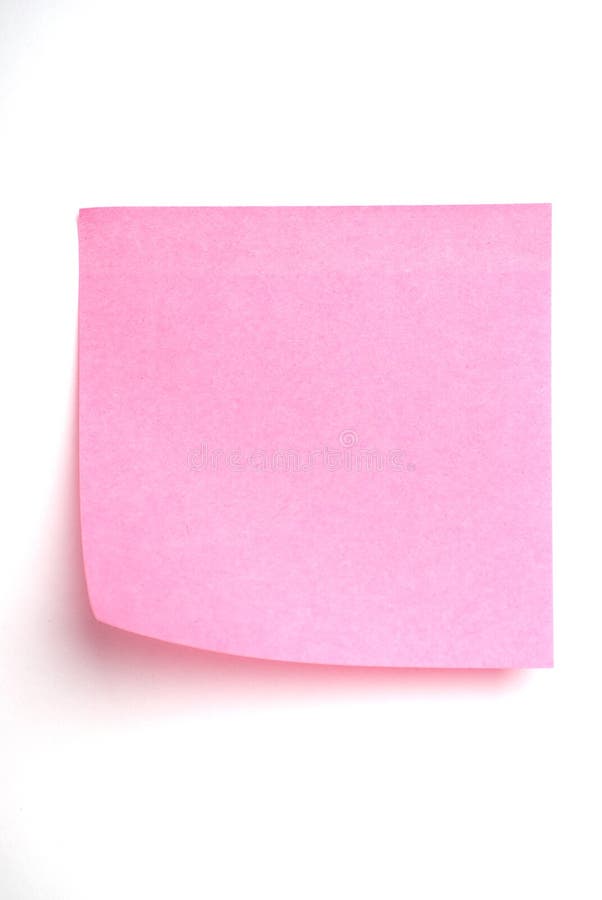 Nota De Post-it Rosada Aislada En Blanco Foto de archivo - Imagen de ...