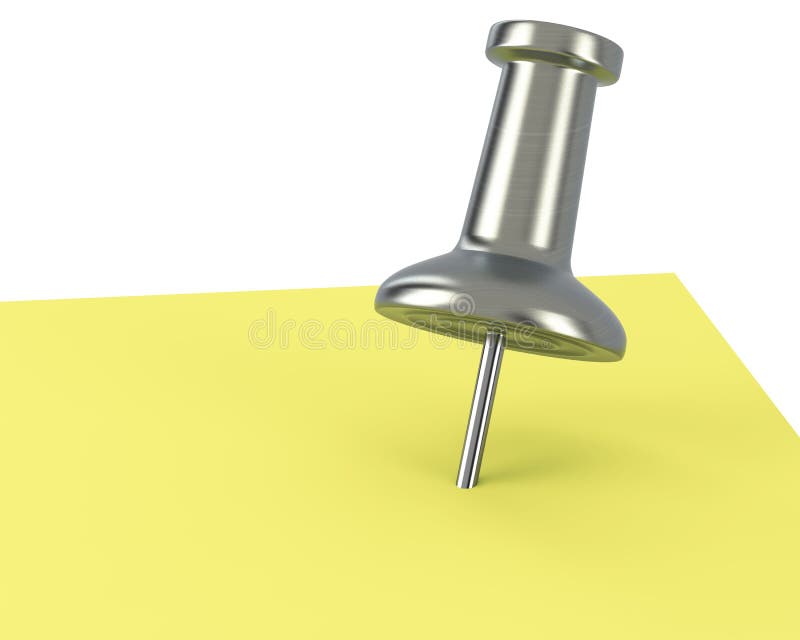 Nota De Post-it Y Chincheta Amarillas Stock de ilustración ...