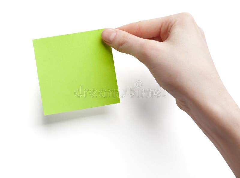 Nota di post-it verde fotografia stock. Immagine di note - 26597674
