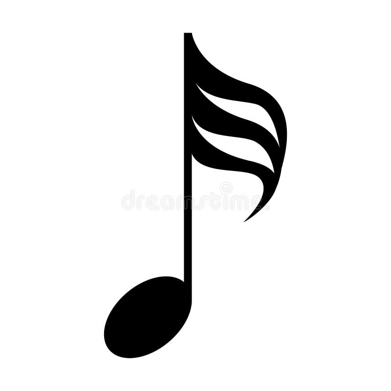 Nota musical aislada ilustración del vector. Ilustración de negro ...