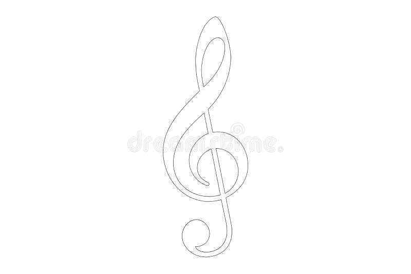 Nota Musical Blanca Sobre Fondo Blanco Stock de ilustración ...