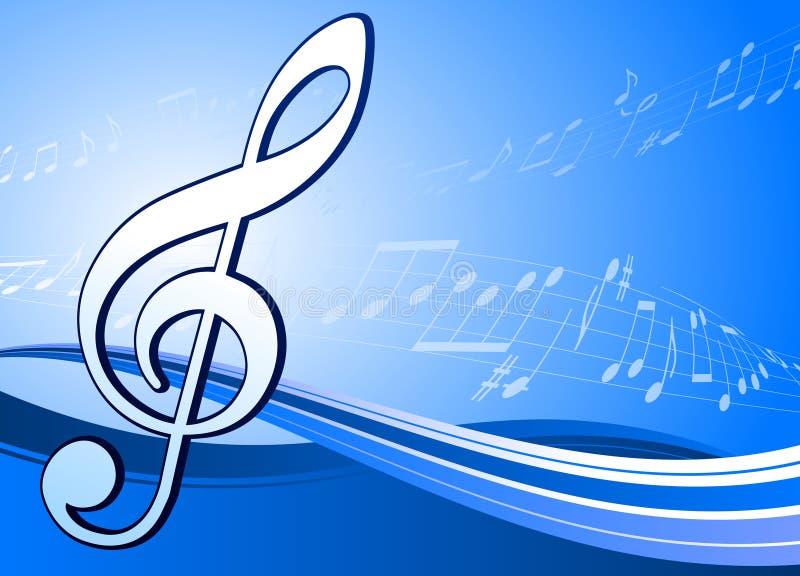 Espectro De Color Azul De Las Notas Musicales Stock de ilustración ...