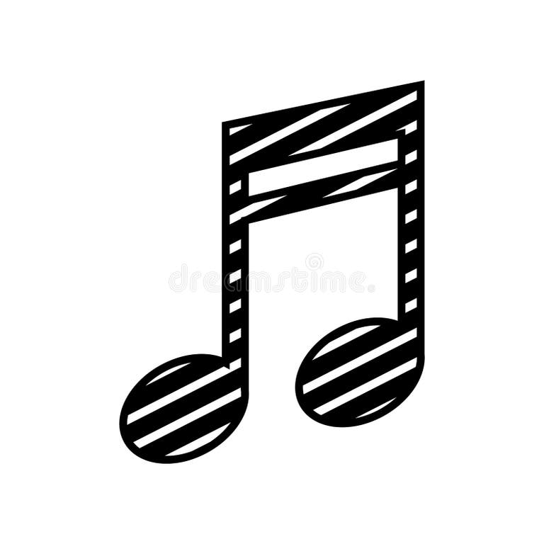 Nota musical tachada ilustración del vector. Ilustración de vector ...