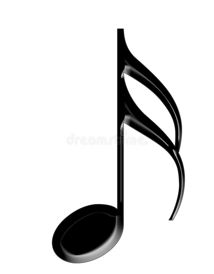 Dos Notas Negras Brillantes De La Música. Aislado. Stock de ilustración ...