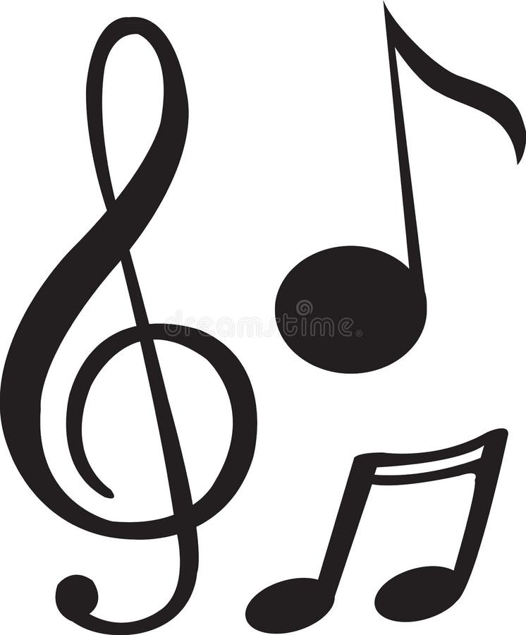 Note Musicali Nere Con Sfondo Bianco, Rendering 3d Illustrazione di ...