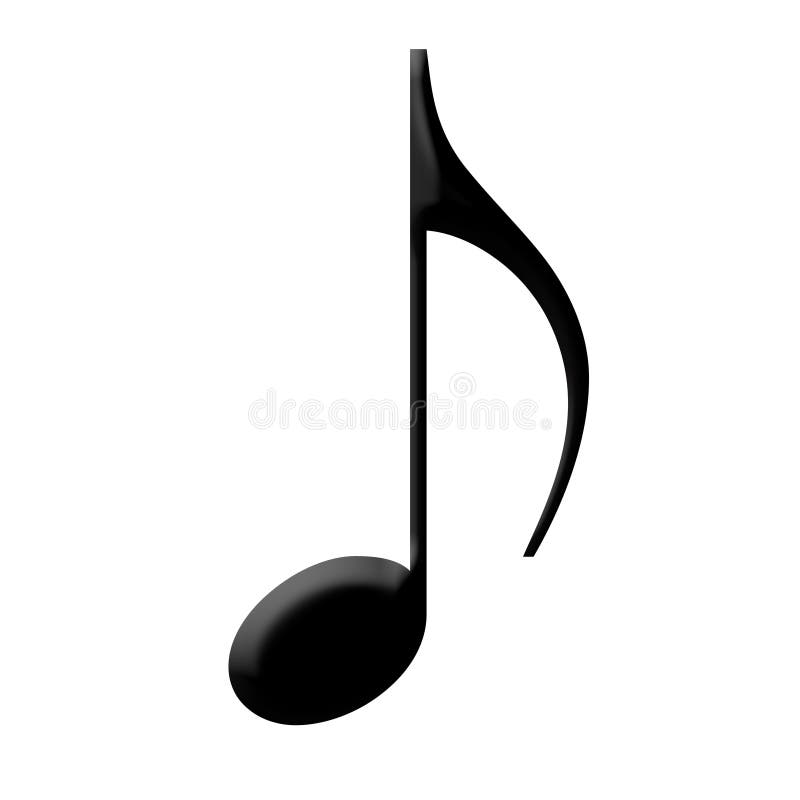 Nota Preta Da Música, Isolada Ilustração Stock - Ilustração de imagem ...