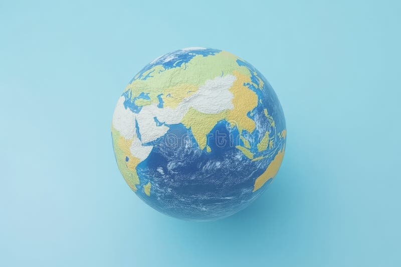 Notable Landmarks Encircling the Globe of Planet Earth Stock Photo ...