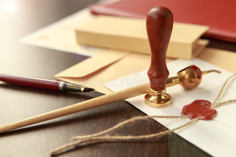 Notar ` S Allgemeiner Stift Und Stempel Auf Testament Und Letztem ...