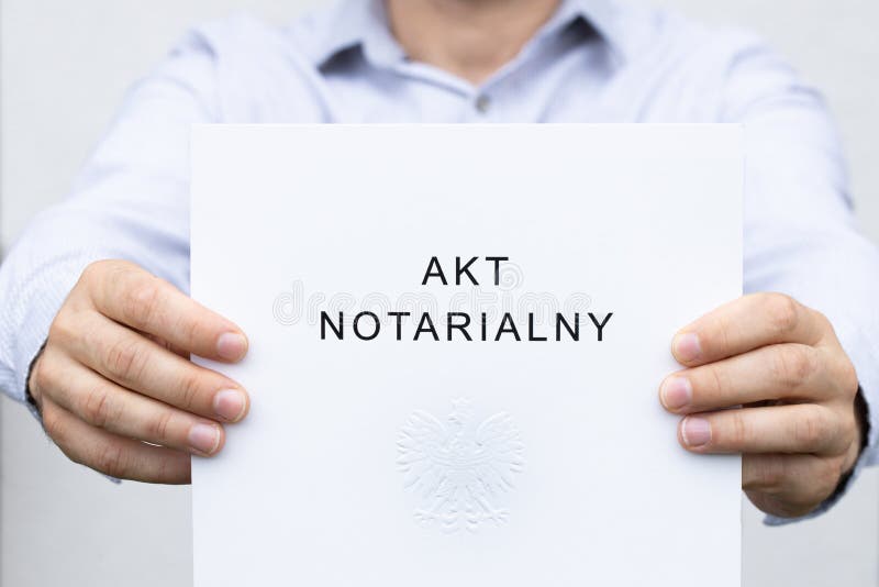 Notarial Deed, Folder with an Inscription in Polish and the National ...