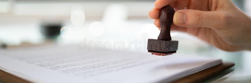 Notary Contract Stamp stock photo. Image of press, female - 242685726