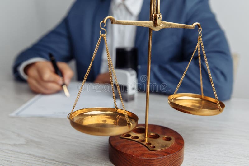 Notary Man Signing Document at Office. Notary Public Tools Stock Photo ...