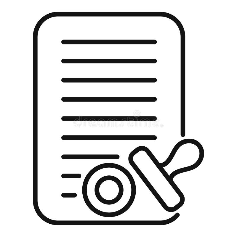 Notary Public Approving Document with Stamp Icon Stock Illustration ...