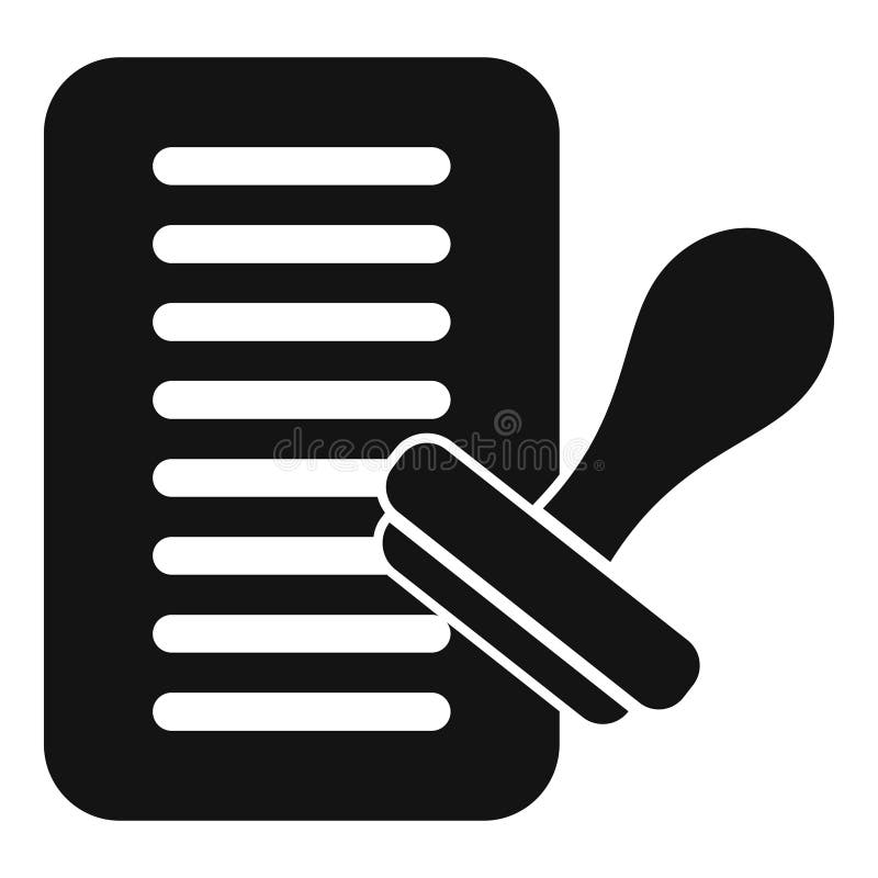 Notary Public Approving and Stamping Document Icon Stock Vector ...