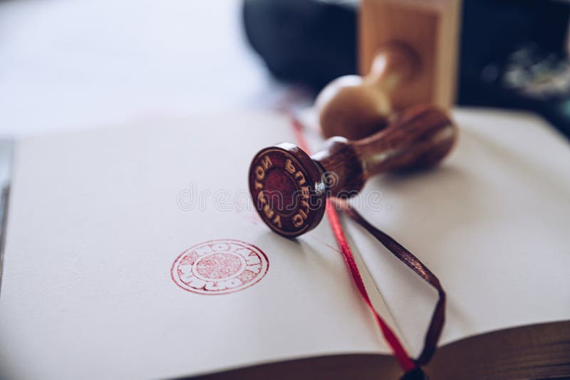 Notary Public Ink Stamp on Signed Document Stock Image - Image of ...