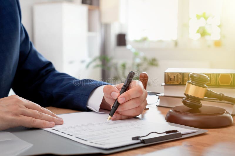 Notary Public or Lawyer Working in the Office Stock Photo - Image of ...