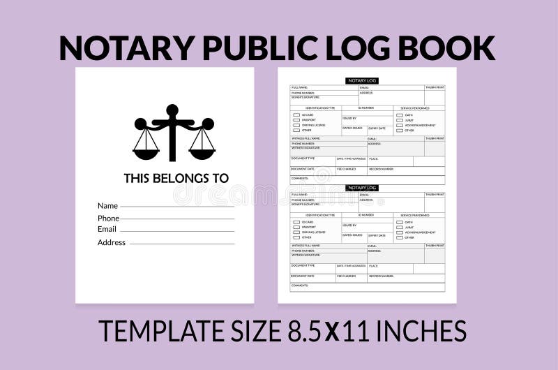 Notary Public Log Book KDP Interior Vector Stock Vector - Illustration ...
