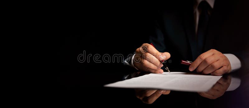 Notary Public in Office Signing Document Stock Photo - Image of signing ...
