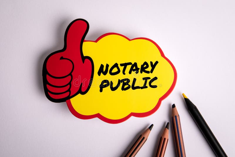 NOTARY PUBLIC. Sticky Note with Text on a White Office Table Stock ...