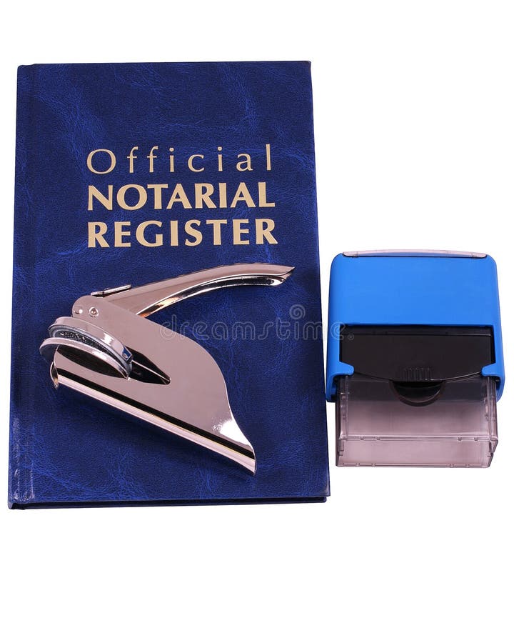 Notary Register Embosser and Stamp Stock Image - Image of certify ...