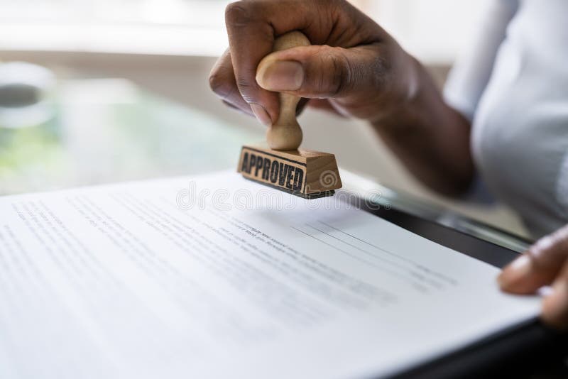 Notary Stamp on Contract Paper or Certificate Stock Image - Image of ...