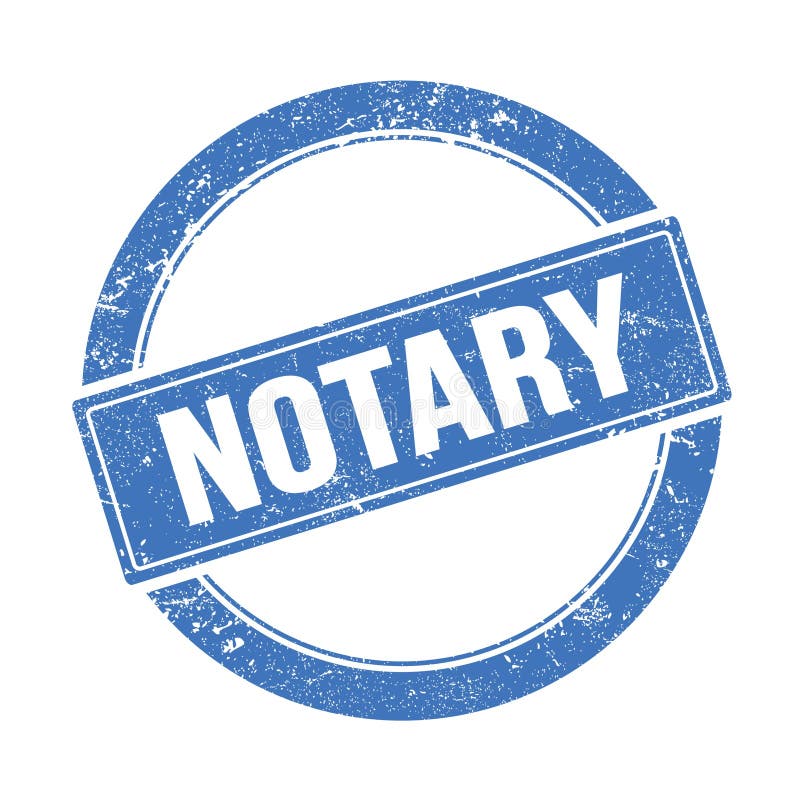 NOTARY Text on Blue Grungy Round Stamp Stock Illustration ...