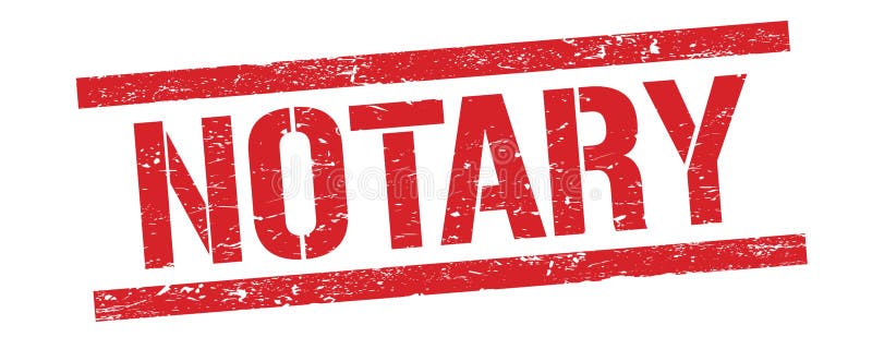 NOTARY Text on Red Vintage Lines Stamp Stock Illustration ...