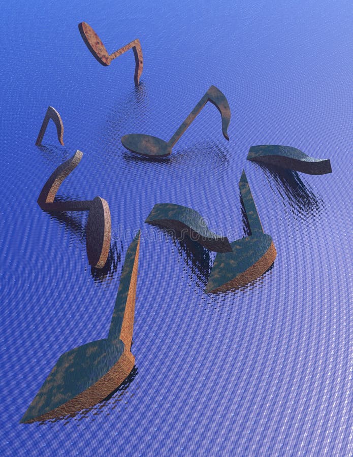 Notas Musicales Azules Ilustraciones Stock, Vectores, Y Clipart ...