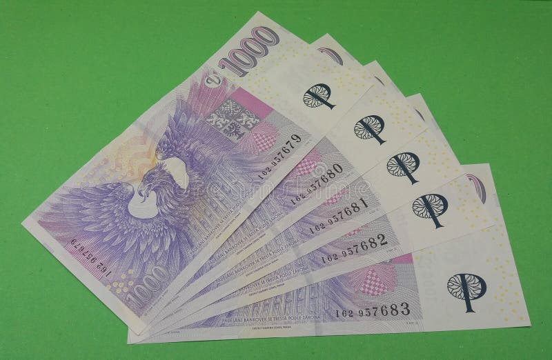 Notas Checas Da Coroa, República Checa Foto de Stock - Imagem de coroa ...