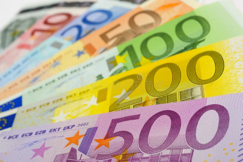 Notas De Banco Da Euro- Moeda Foto de Stock - Imagem de pagamento ...