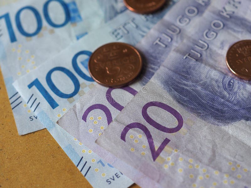 100 Notas Del SEK De La Corona Sueca, Moneda Del SE De Suecia Imagen de ...