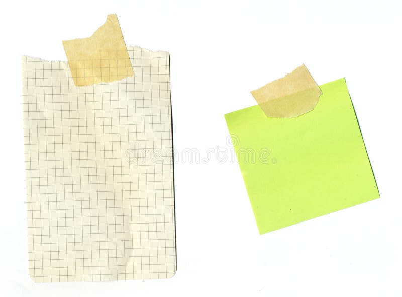 Notas De Post-it - Papel Sujetado Con Cinta Adhesiva Imagen de archivo ...