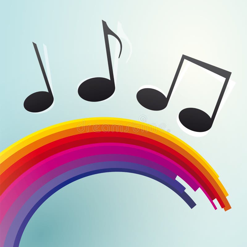 Espectro De Color Azul De Las Notas Musicales Stock de ilustración ...