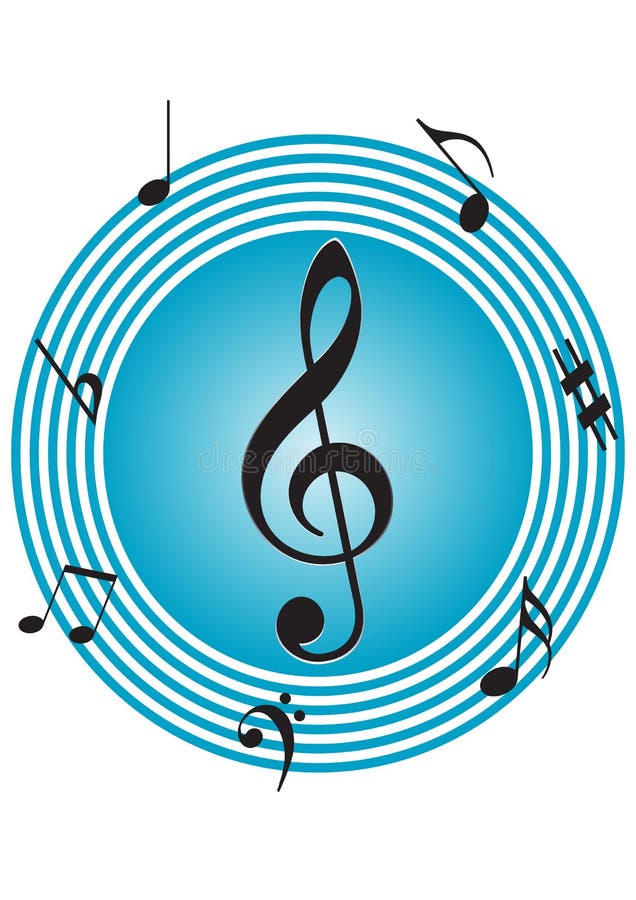 Notas musicales azules stock de ilustración. Ilustración de componga ...