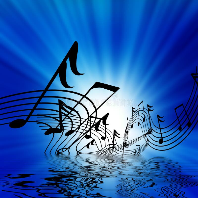 Notas Musicales Azules Ilustraciones Stock, Vectores, Y Clipart ...