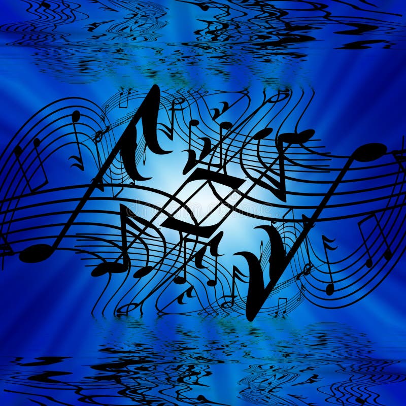 Notas Musicales Azules Ilustraciones Stock, Vectores, Y Clipart ...
