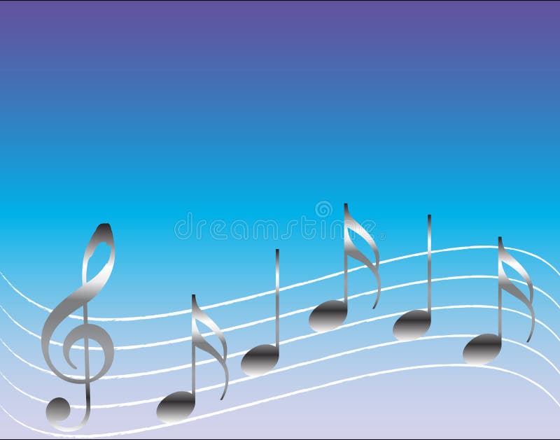 Notas Musicales Azules Ilustraciones Stock, Vectores, Y Clipart ...