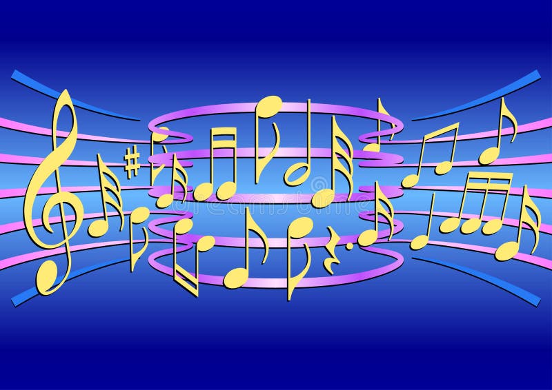Notas Musicales Coloridas Ilustraciones Stock, Vectores, Y Clipart ...