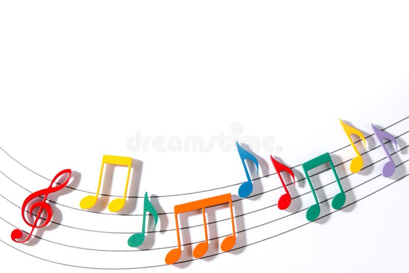 Notas musicales del color imagen de archivo. Imagen de forma - 56614939