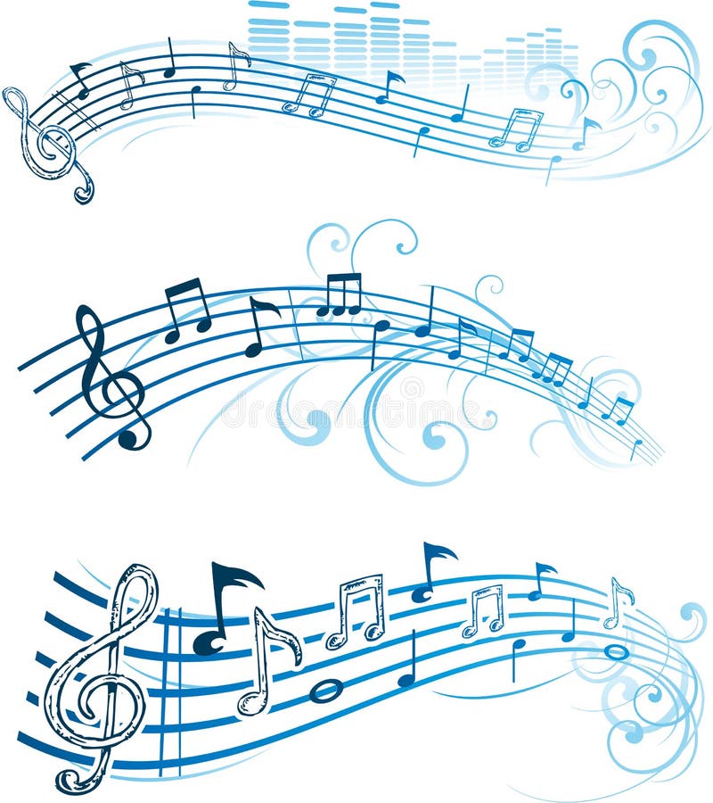 Notas musicales del vector ilustración del vector. Ilustración de ...