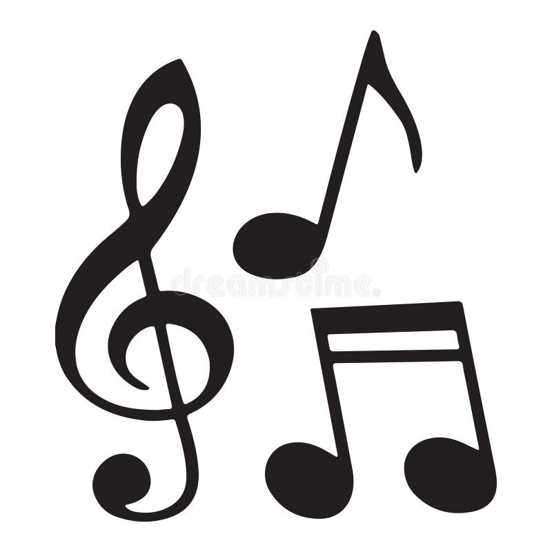 Notas Musicales Negras Sobre Fondo Blanco Ilustración del Vector ...