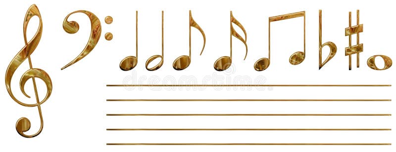 Notas musicales (oro) stock de ilustración. Ilustración de notas - 1734062