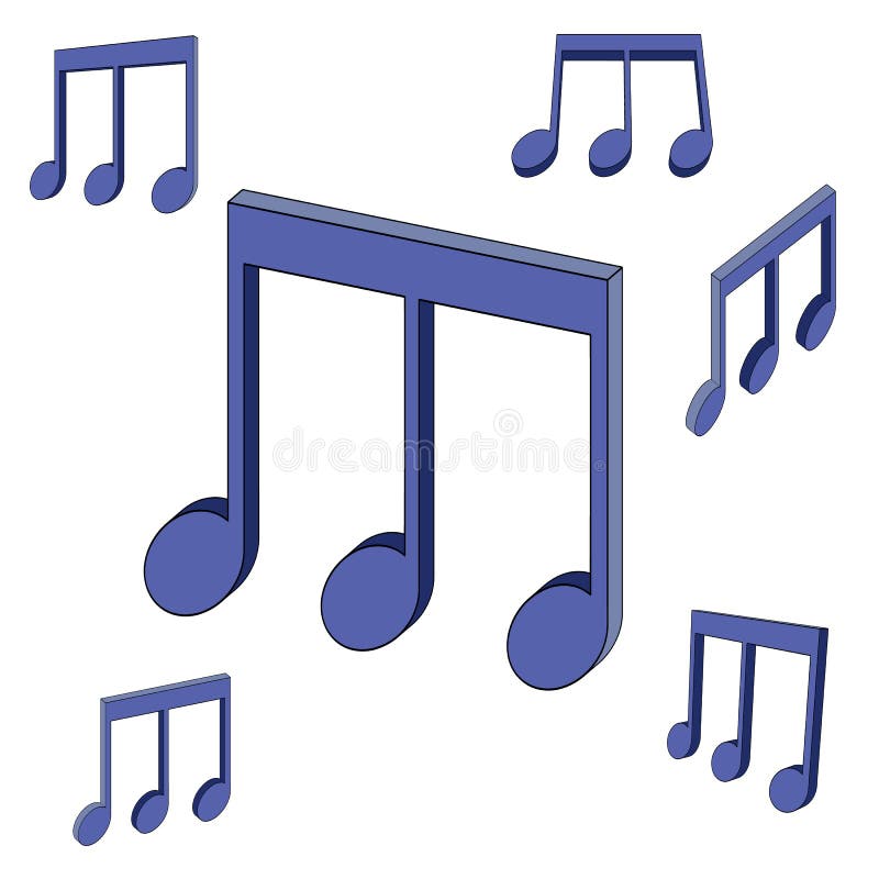 Notas Musicales, Signos Musicales En Vector Stock de ilustración ...