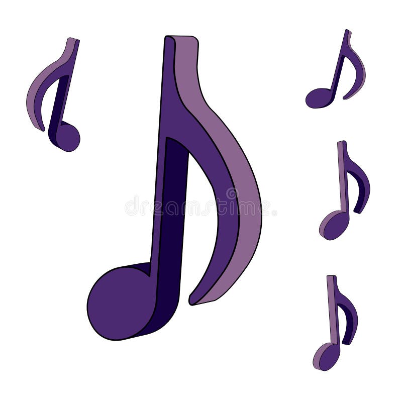 Notas Musicales, Signos Musicales En Vector Stock de ilustración ...