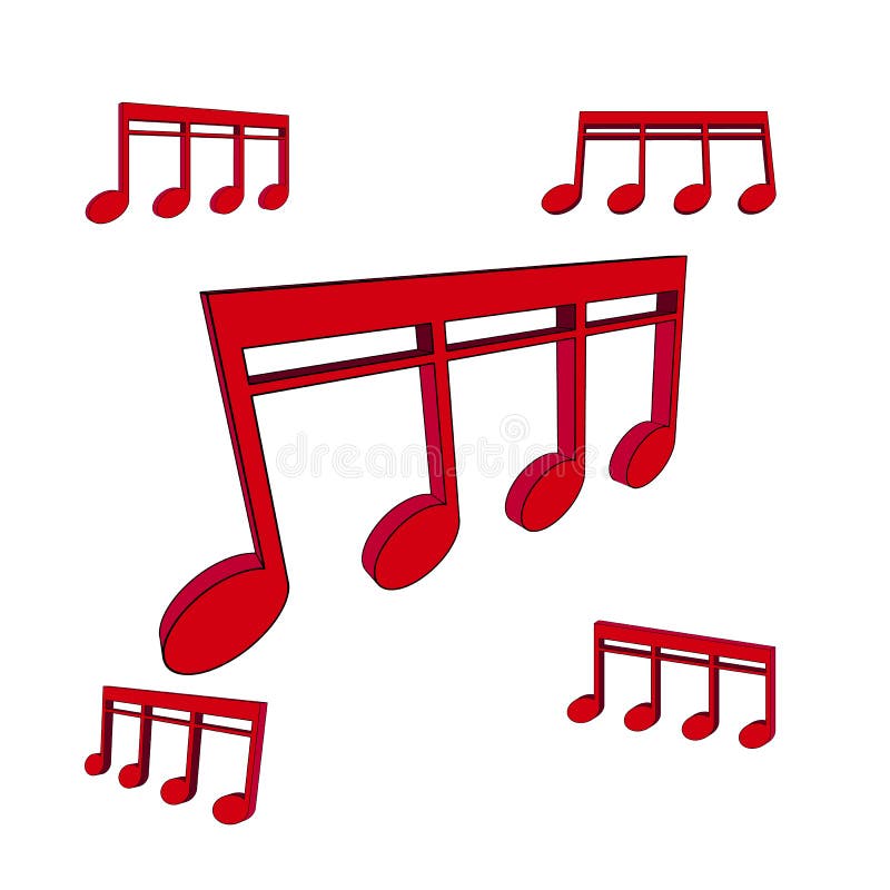 Notas Musicales, Signos Musicales En Vector Stock de ilustración ...