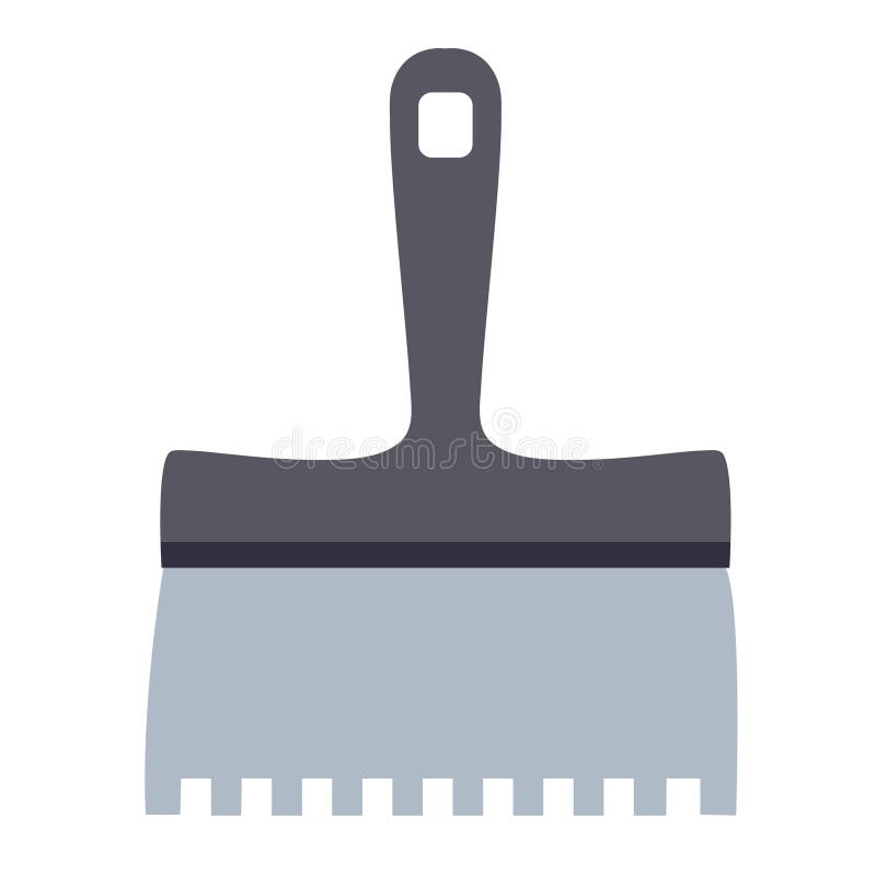 Notched Trowel for Tile Work Hand Drawn Vector Illustration Stock ...