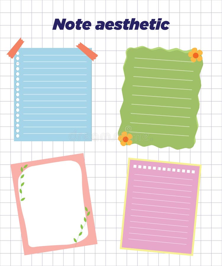 NOTE AESTHETIC stock illustration. Illustration of notes - 340297452