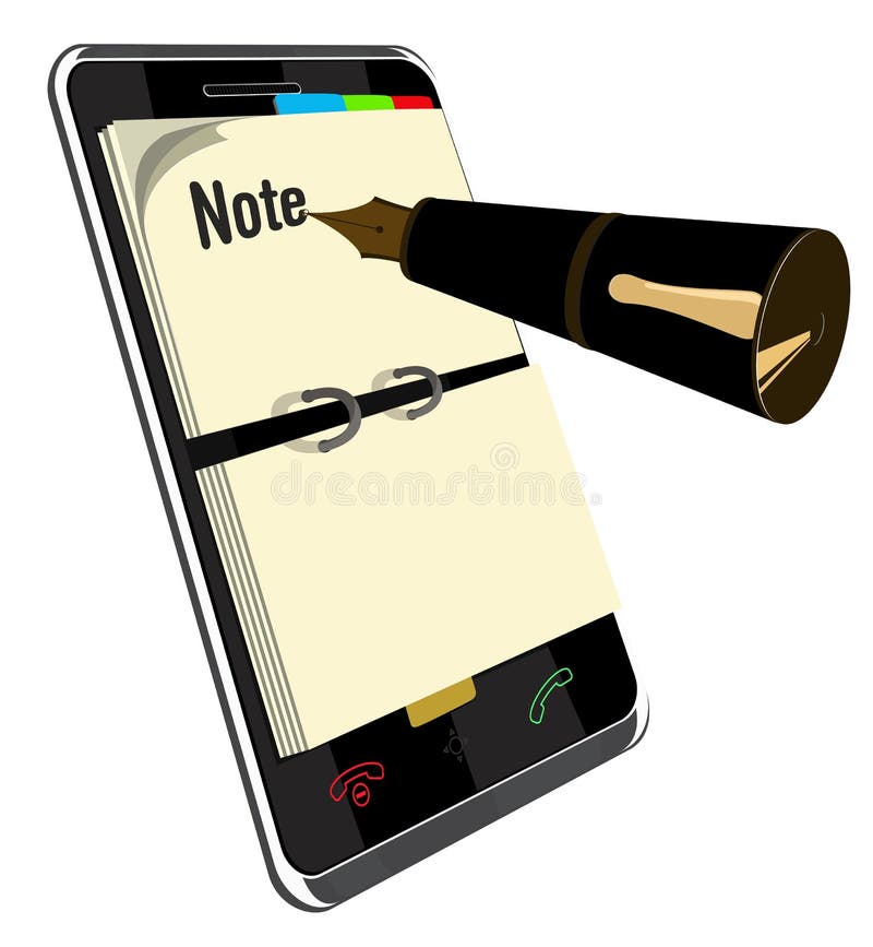 Note Application for Smart Phone Stock Vector - Illustration of draw ...