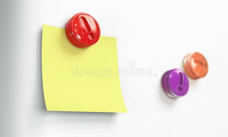 Note Attached Magnet 3d Model Stock Illustration - Illustration of ...