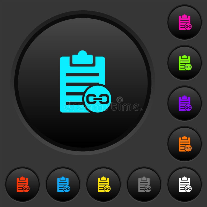 Note Attachment Dark Push Buttons with Color Icons Stock Vector ... Note Attachment Dark Push Buttons with Color Icons Stock Vector ...