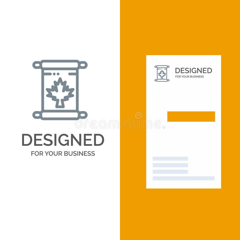 Note, Autumn, Canada, Leaf Grey Logo Design and Business Card Template ...